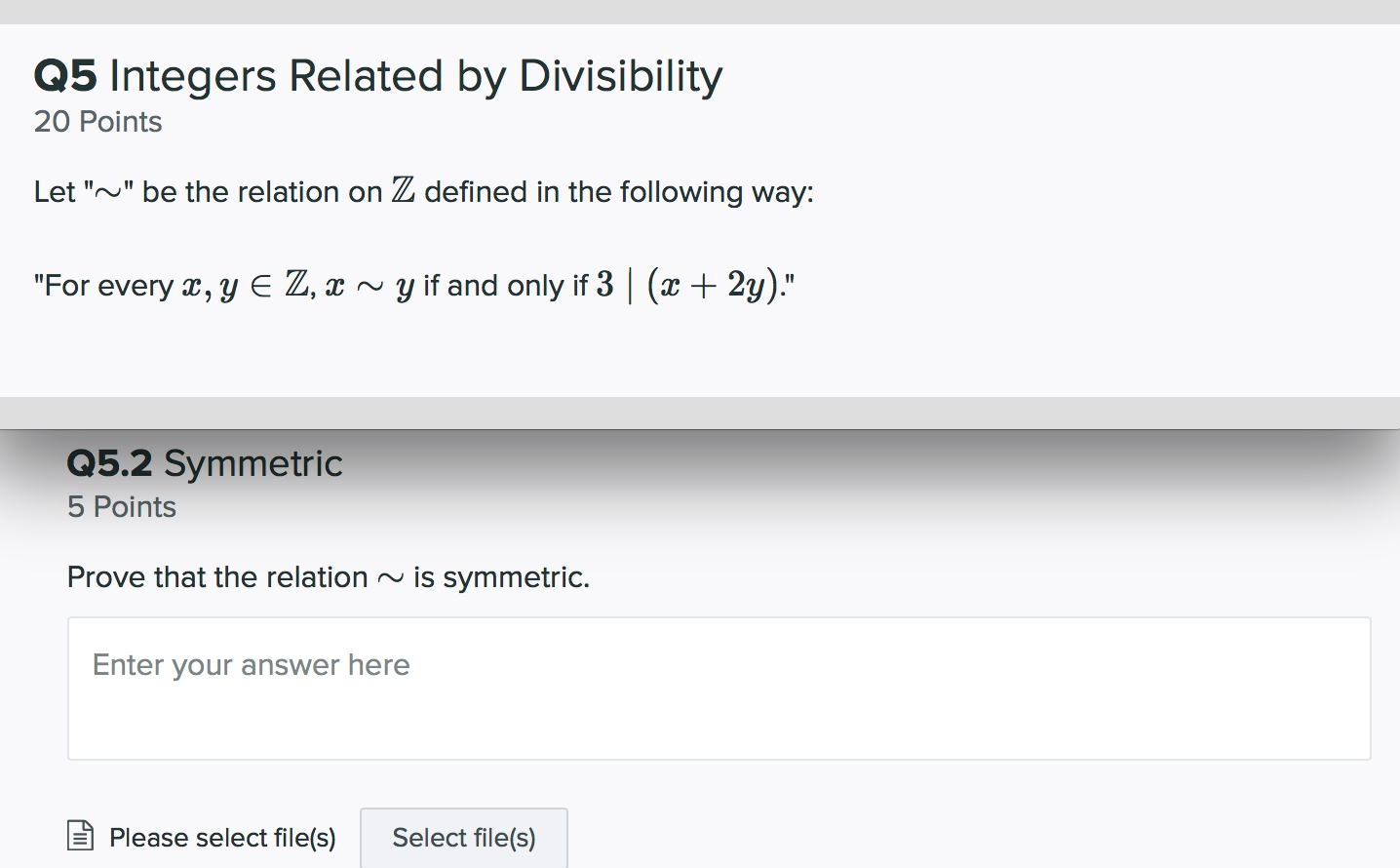 Solved Q5 Integers Related by Divisibility 20 Points Let "v" | Chegg.com