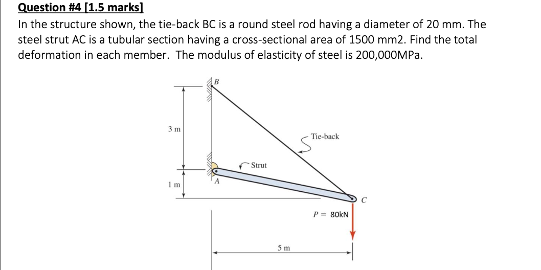 Solved Question #4 [1.5 ﻿marks]In the structure shown, the | Chegg.com