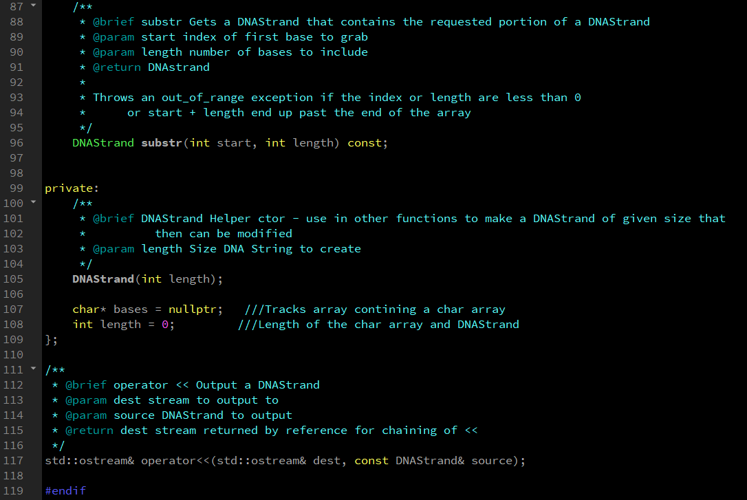 Assignment Instructions Submit files: DNAStrand.cpp / | Chegg.com