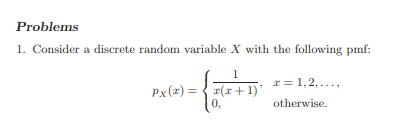 Solved Problems 1. Consider a discrete random variable X | Chegg.com