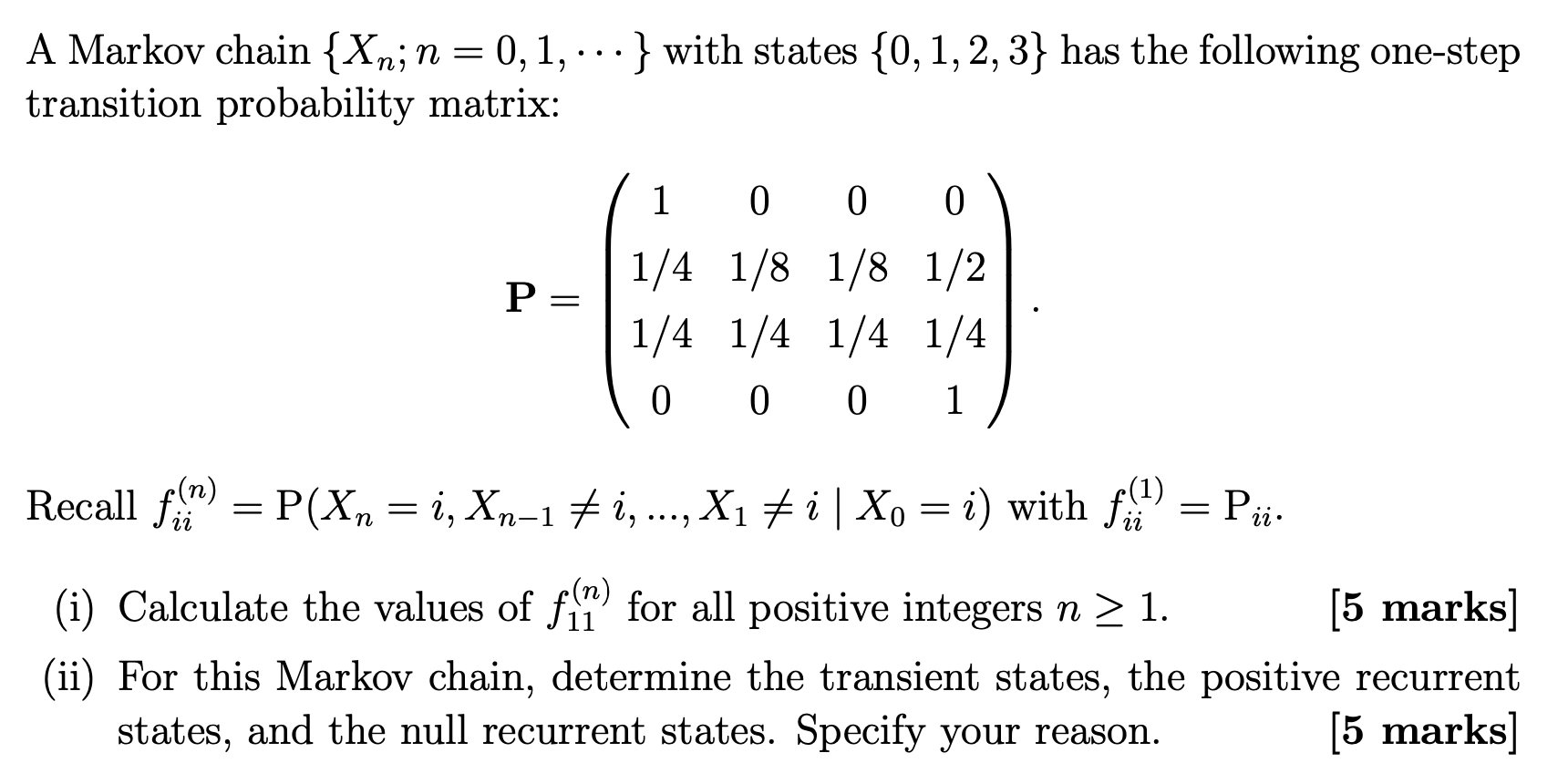 Solved = A Markov chain {Xn; n = 0,1, transition probability | Chegg.com