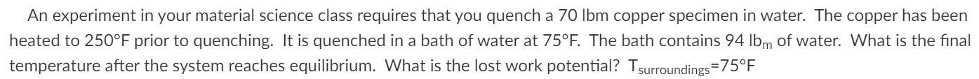 Solved An experiment in your material science class requires | Chegg.com