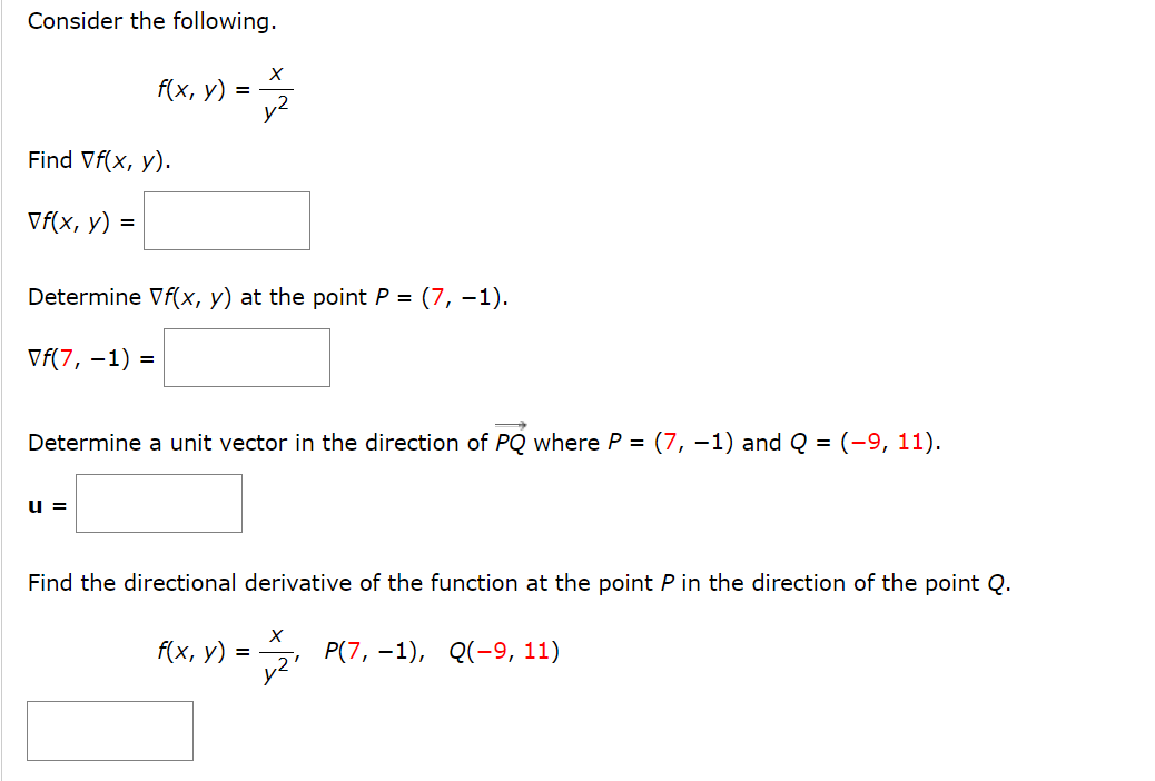 Solved Consider the following. f(x,y)=y2x Find ∇f(x,y) | Chegg.com