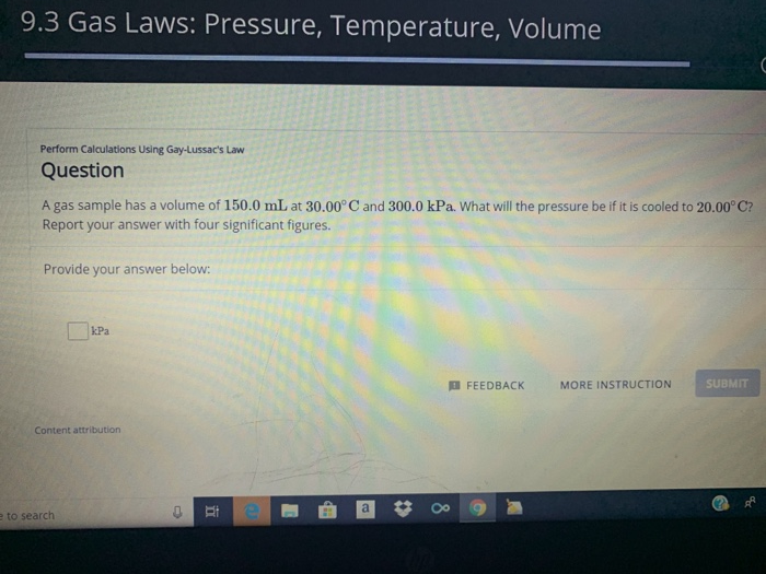 Solved 9.3 Gas Laws: Pressure, Temperature, Volume Perform | Chegg.com