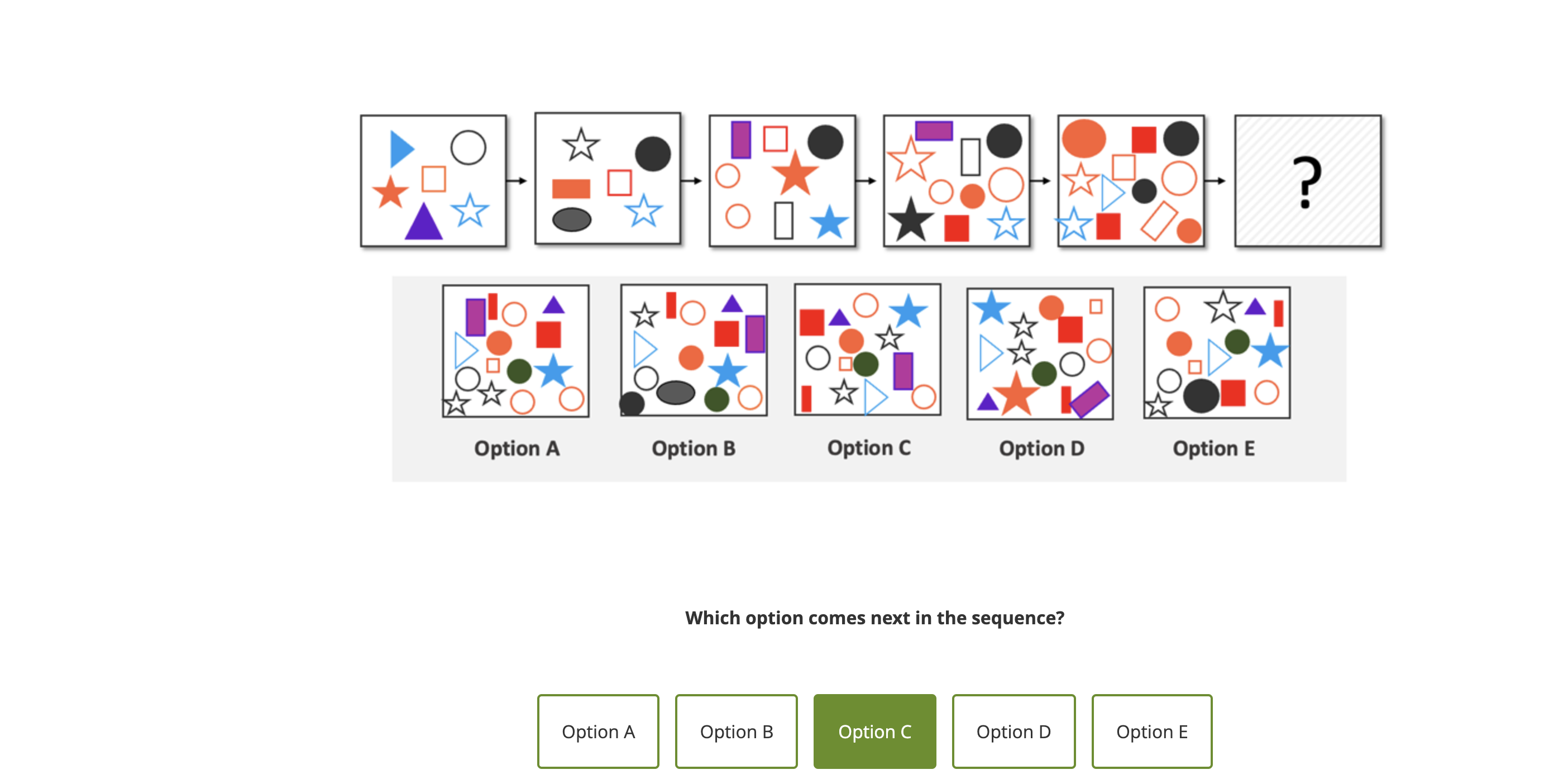 Solved Which option comes next in the sequence? | Chegg.com