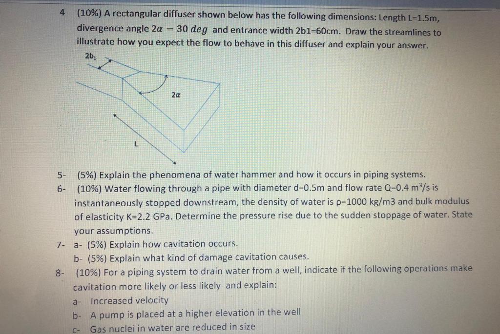 (Duration 2 hours) 1- (10%) Draw the streamlines of | Chegg.com