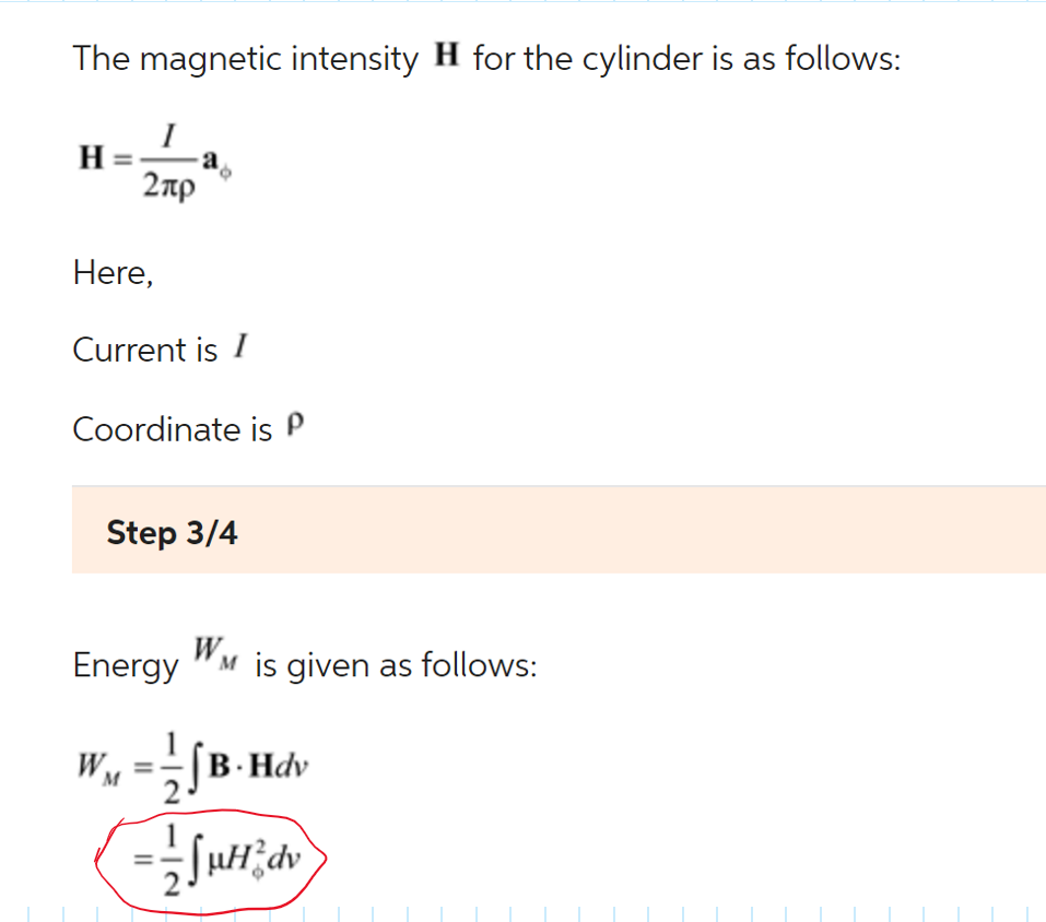 Solved The magnetic intensity H for the cylinder is as | Chegg.com