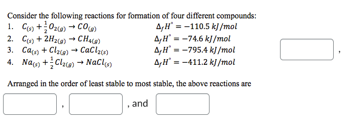 Solved Consider the following reactions for formation of | Chegg.com