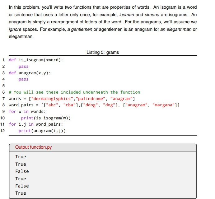 Solved In this problem, you'll write two functions that are | Chegg.com