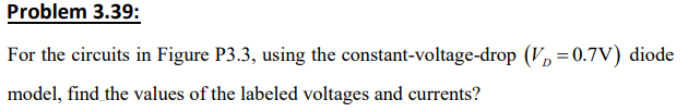 Solved For the circuits in Figure P3.3, using the | Chegg.com
