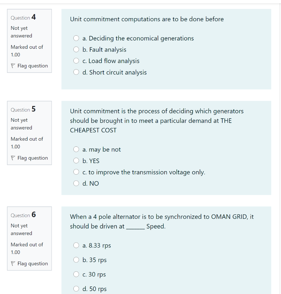 Solved Question 4 Unit commitment computations are to be | Chegg.com