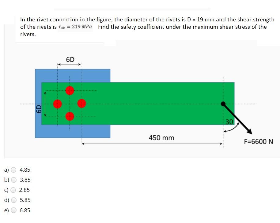 Solved In the rivet connection in the figure, the diameter | Chegg.com