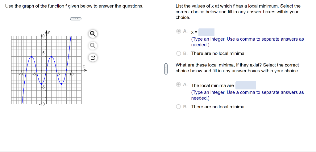 Solved Use the graph of the function f given below to answer | Chegg.com