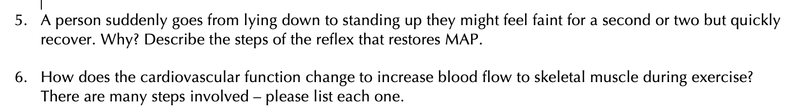 Solved 5. A person suddenly goes from lying down to standing | Chegg.com