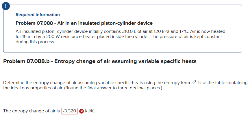 Solved !Required informationProblem 07.088 - ﻿Air in an | Chegg.com