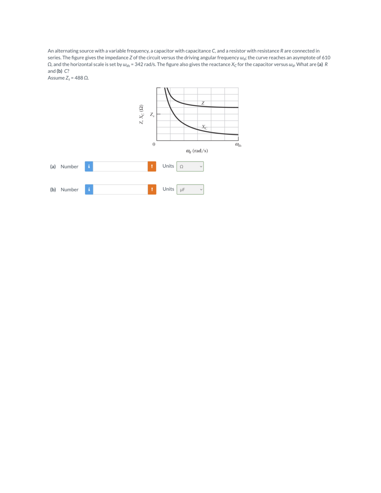 Solved An alternating source with a variable frequency, a | Chegg.com