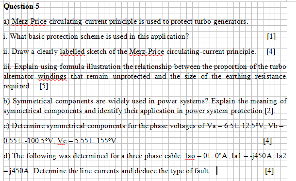 Solved Question 5a) ﻿Merz-Price circulating-current | Chegg.com