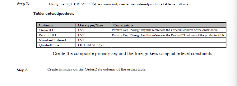 Solved Write an SQL script that does the following: Step 1. | Chegg.com