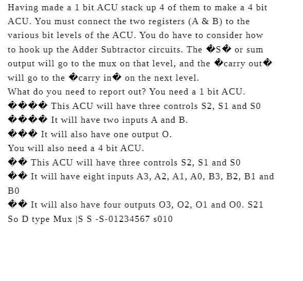 Design and build in Quartus II , an Arithmetic | Chegg.com