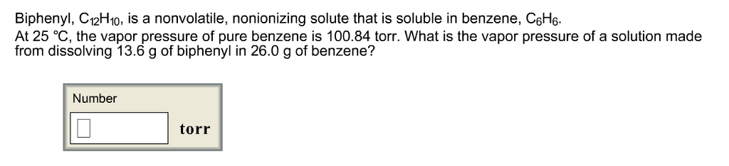 Solved Biphenyl, C12H10, is a nonvolatile, nonionizing | Chegg.com