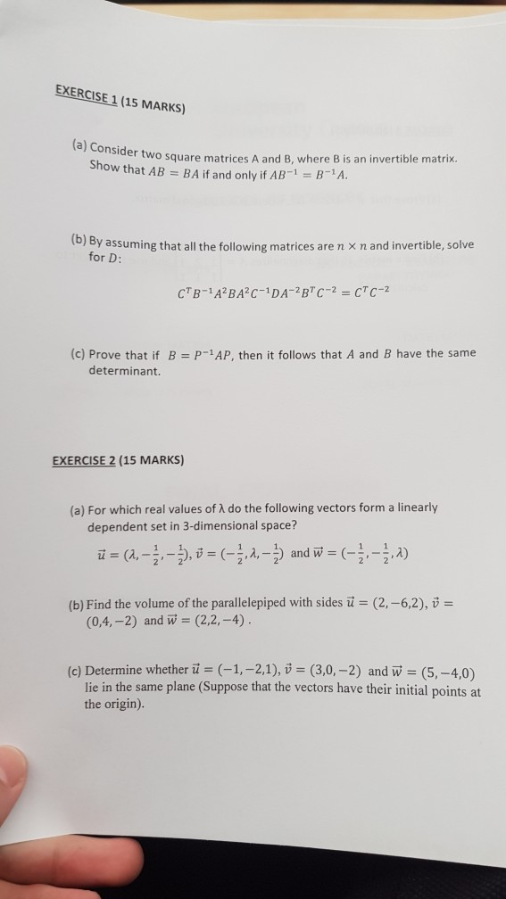 Solved EXERCISE 1 (15 MARKS) (a) Consider two square er two | Chegg.com