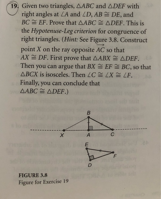 Solved 19, Given two triangles, AABC and ADEF with right | Chegg.com