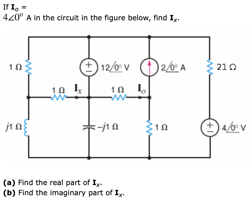 Solved If Io = 4∠0o A in the circuit in the figure | Chegg.com