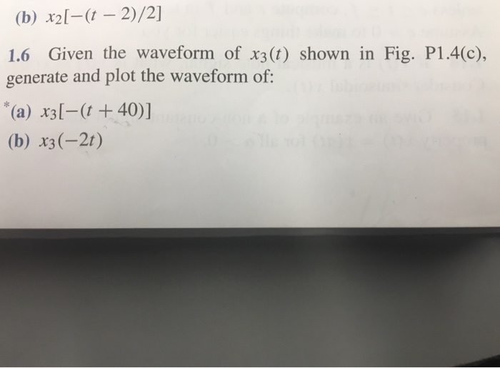 Solved r2 1.6 Given the waveform of x3(t) shown in Fig. | Chegg.com