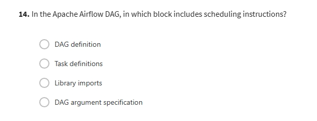 Solved In the Apache Airflow DAG, in which block includes | Chegg.com