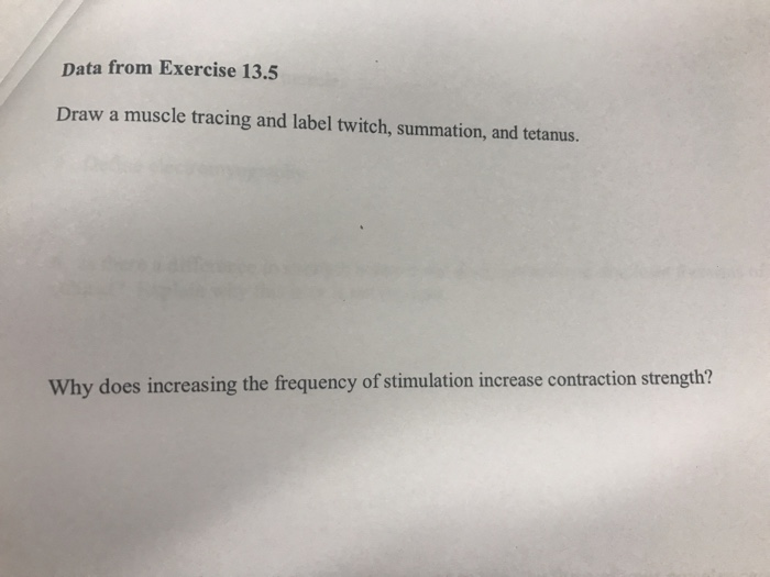 Solved Data from Exercise 13.5 Draw a muscle tracing and | Chegg.com