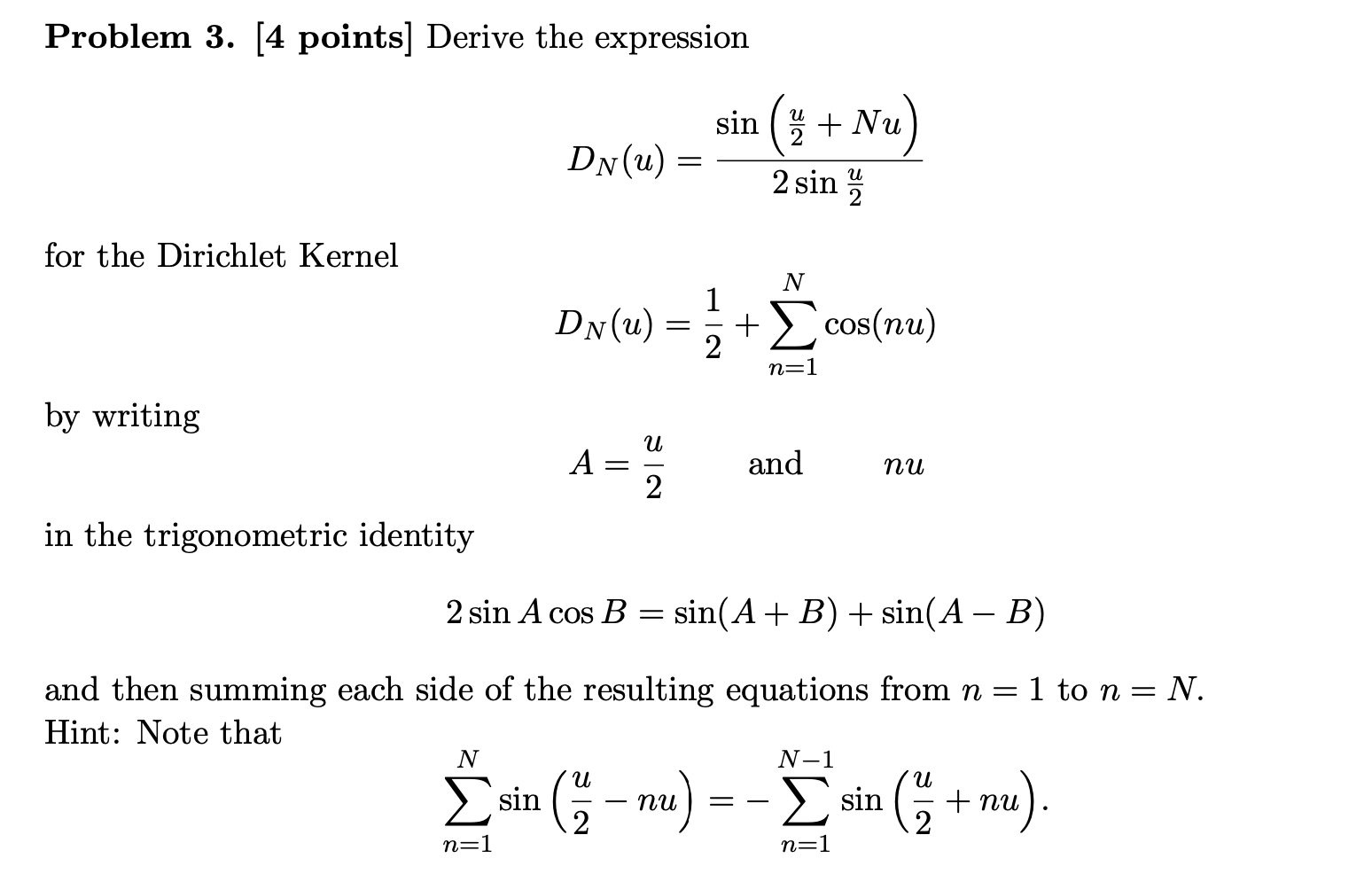 Solved Problem 3. [4 points] Derive the expression | Chegg.com