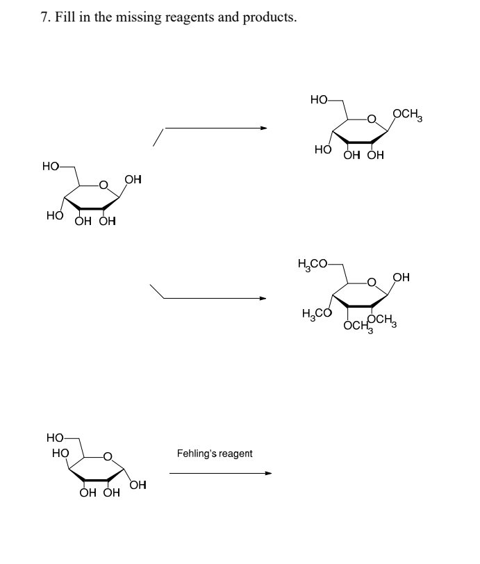 Solved 7. Fill in the missing reagents and products. 1. How | Chegg.com