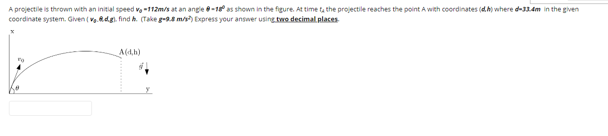 Solved A projectile is thrown with an initial speed Vo | Chegg.com