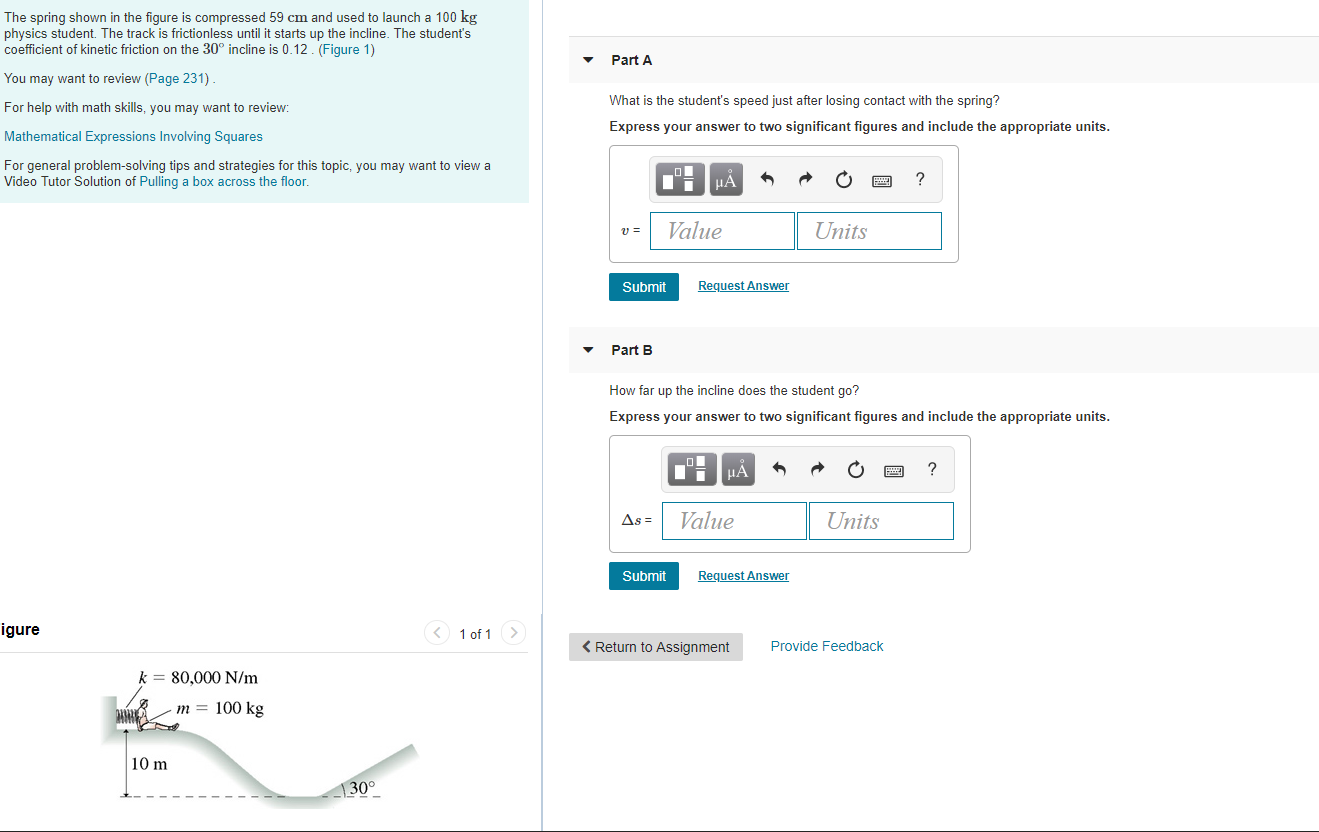 Solved please answer both parts. The spring shown in the | Chegg.com