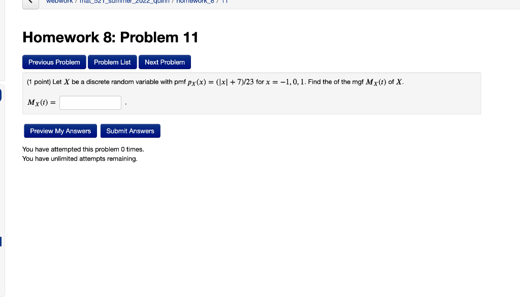 Solved webwork/ mat_32 Homework 8: Problem 11 Previous | Chegg.com
