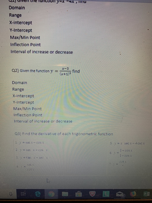 Solved how tow find the max/min pointand how to find the | Chegg.com