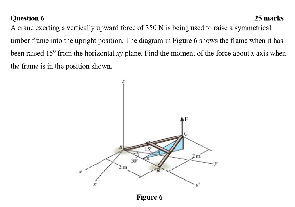 Solved Question 6 A crane exerting a vertically upward force | Chegg.com