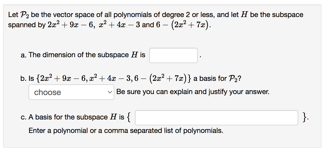 Solved Let P2 be the vector space of all polynomials of | Chegg.com