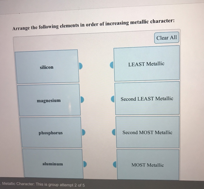 Solved Arrange the following elements in order of increasing | Chegg.com