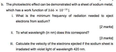 Solved b. The photoelectric effect can be demonstrated with | Chegg.com