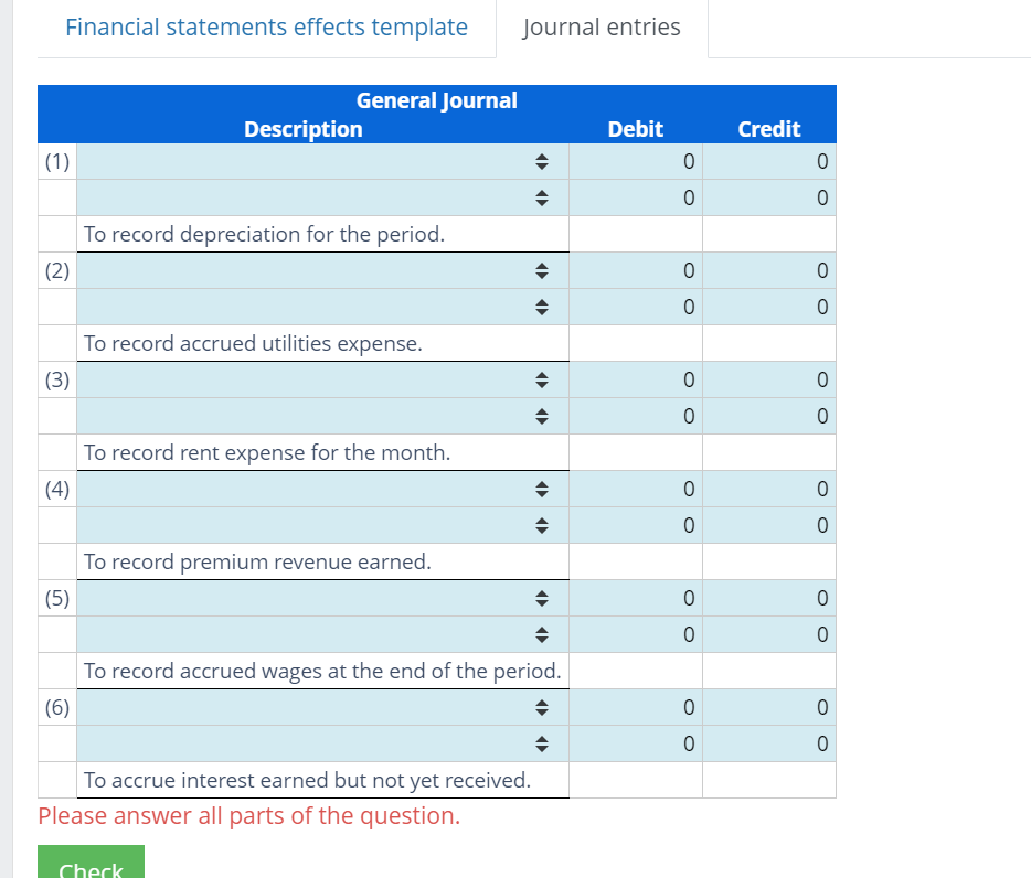 Solved Preparing and Journalizing Adjusting Entries For each | Chegg.com