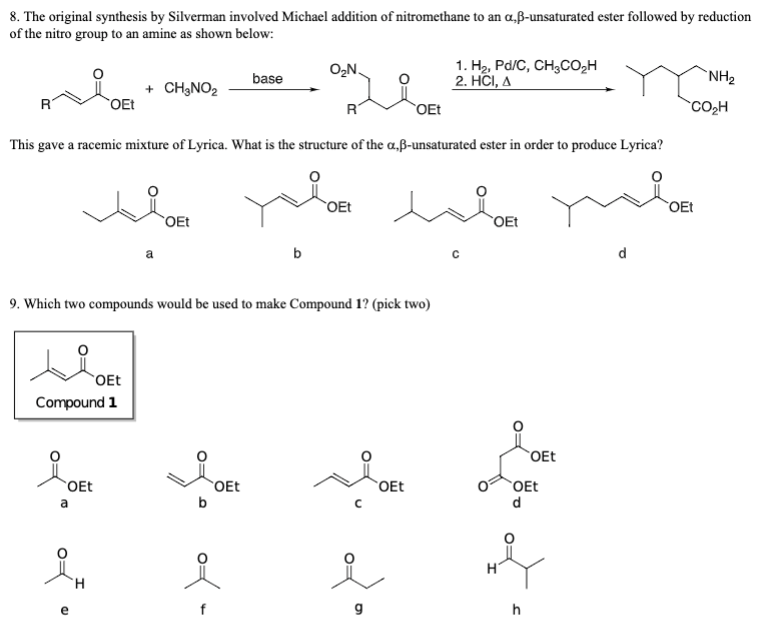 Solved NH2 The original synthesis of pregabalin (Lyrica®) | Chegg.com