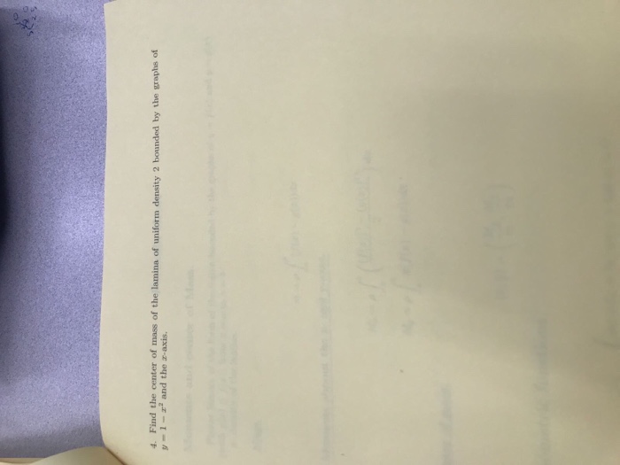 Solved Find the center of mass of the lamina of uniform | Chegg.com