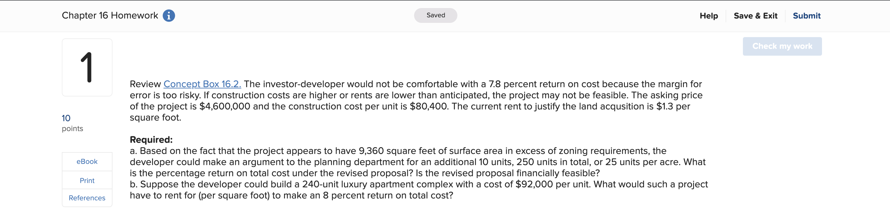 Chapter 16 Homework i Saved Help Save & Exit Submit | Chegg.com