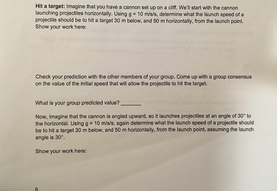 Solved Hit a target: Imagine that you have a cannon set up | Chegg.com