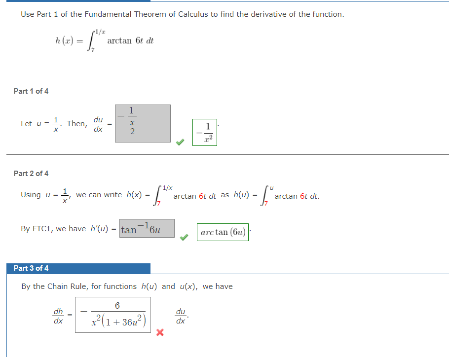 Solved Use Part 1 of the Fundamental Theorem of Calculus to | Chegg.com