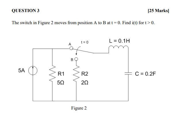 Solved QUESTION 3The switch in ﻿Figure 2 ﻿moves from | Chegg.com