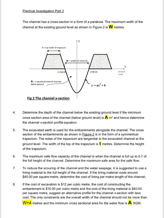 Solved The channel has a cross-section in a form of a | Chegg.com