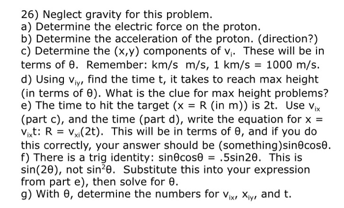 Solved 26. Protons are projected with an initial speed v GP | Chegg.com