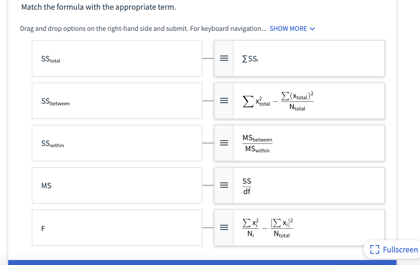 Match the formula with the appropriate term. Drag and | Chegg.com